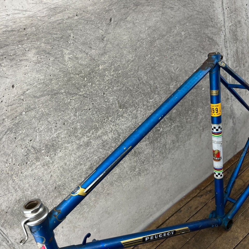 Vintage Peugeot Frame Set Aztec 57 cm Record Du Monde Blue France 120 ...