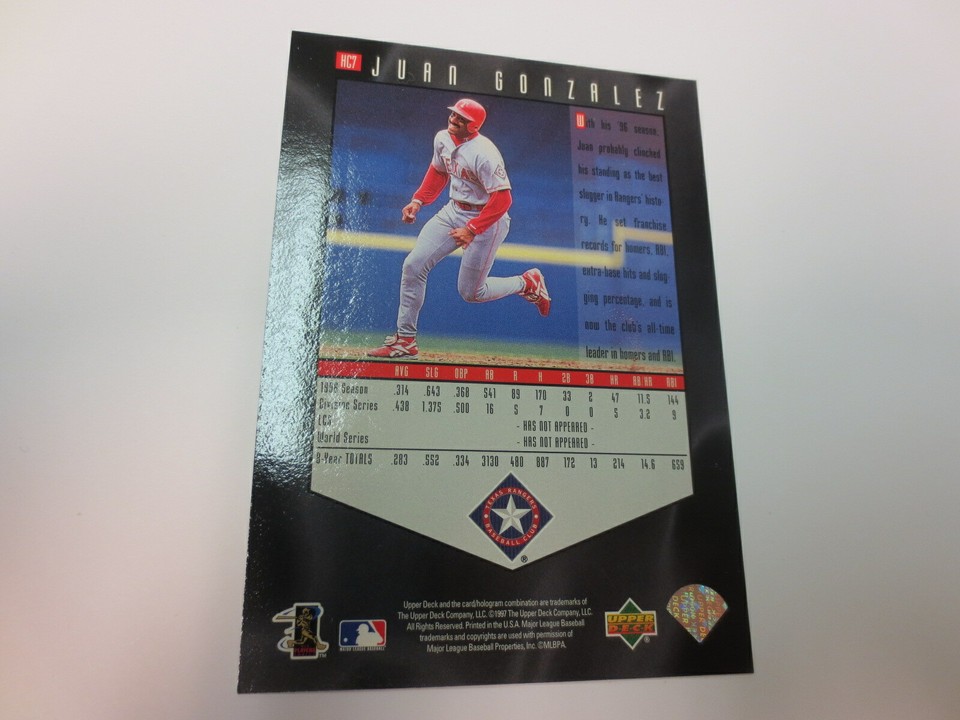 1997 Upper Deck Hot Commodities Juan Gonzalez Card #HC7 | eBay