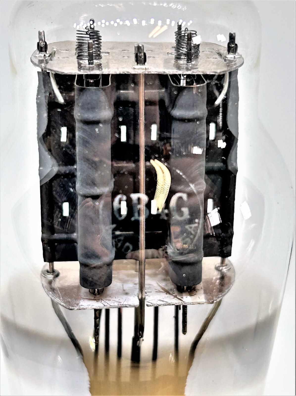 6b4g tube Sylvania power black plate engraved valve 6b4 amp foil getter ...