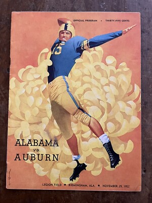 1952 Alabama vs Auburn football program/Bart Starr/Vince Dooley/Tommy ...