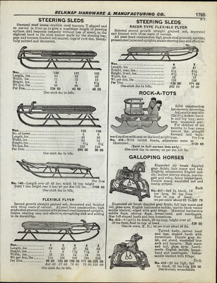 1930 PAPER AD Snow Sled Flexible Flyer Dread Naught Eskimo Racer ...