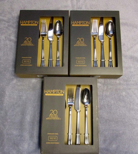 12 Place Sets of 5 New Stainless Flatware ~ Hampton Silversmiths ...