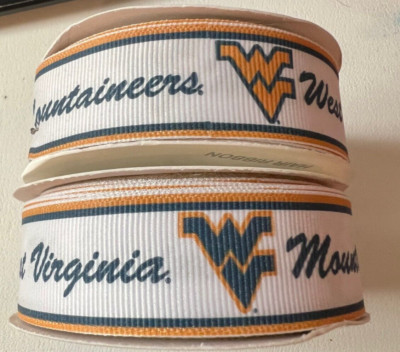 WVU West Virginia University Mountaineers Ribbon 3 Yards NEW | eBay