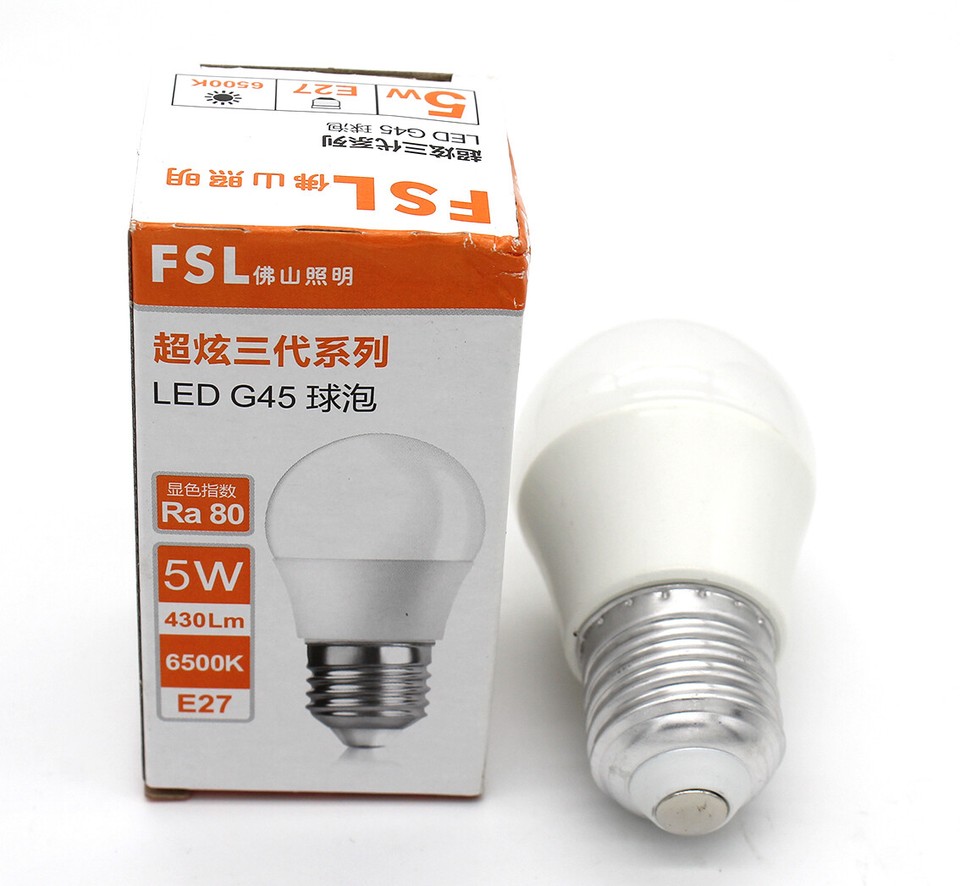 FSL LED 220V~50Hz E27 5W 6500K withe light 15000hours bulb no lightning ...