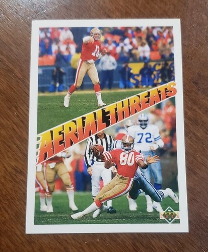 Joe Montana Jerry Rice Aerial Threats 1991 Upper Deck #35 NFL Football ...