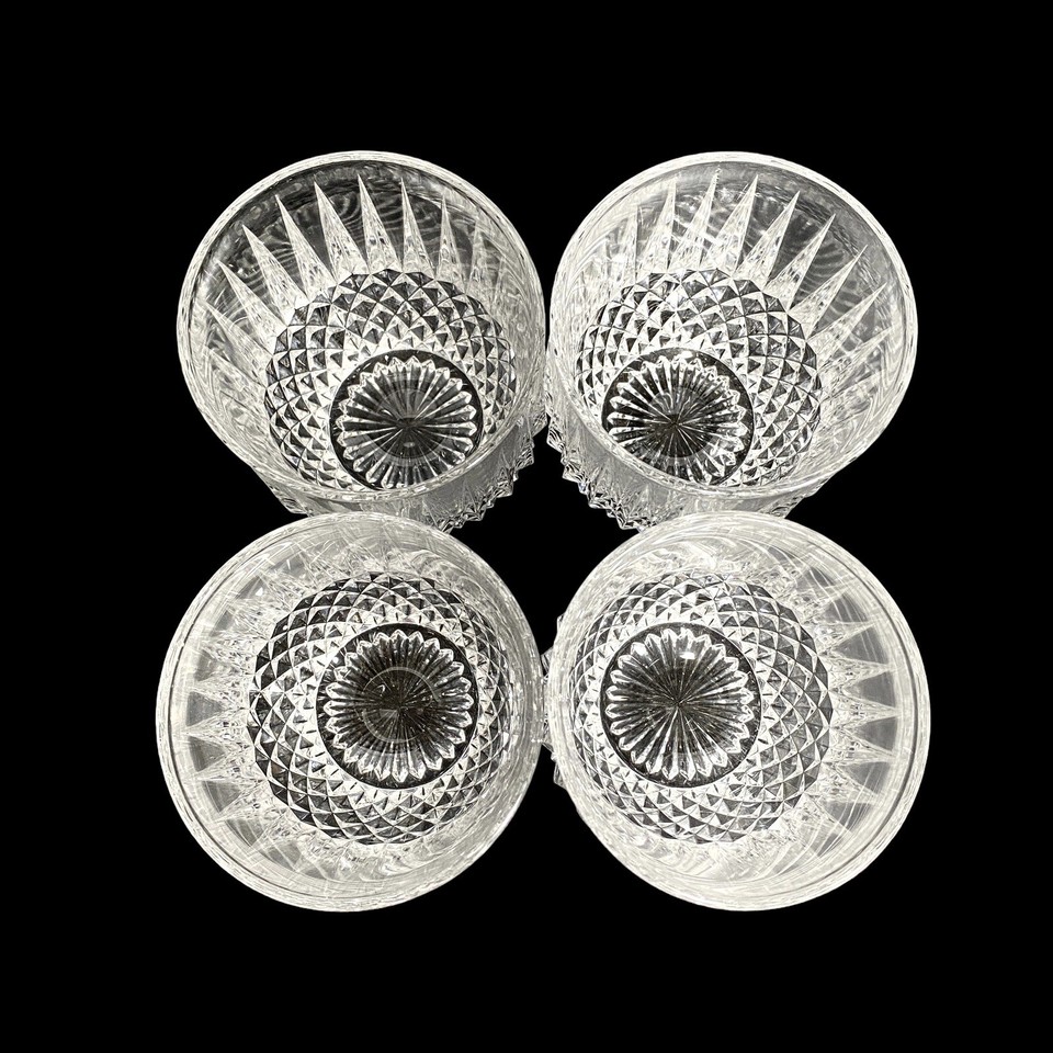 4 Fostoria Stratton Double Old Fashioned Rocks Glass Lead Crystal ...
