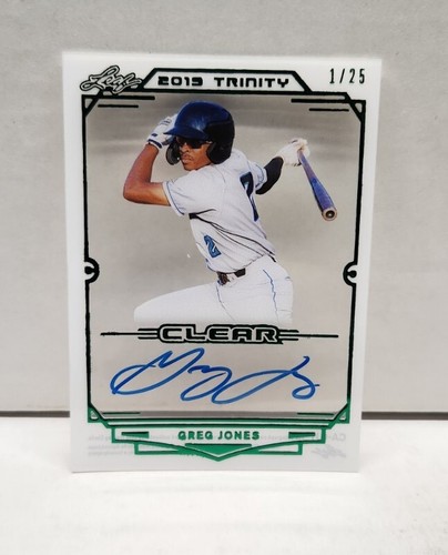 GREG JONES 2019 Leaf Trinity GREEN ~ ROOKIE AUTO #'d 01/25 ~ RAYS | eBay