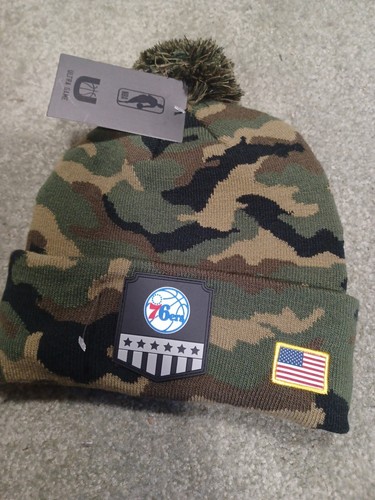 Philadelphia 76ers NBA Knit Cuffed Pom Beanie Winter Green camo One ...