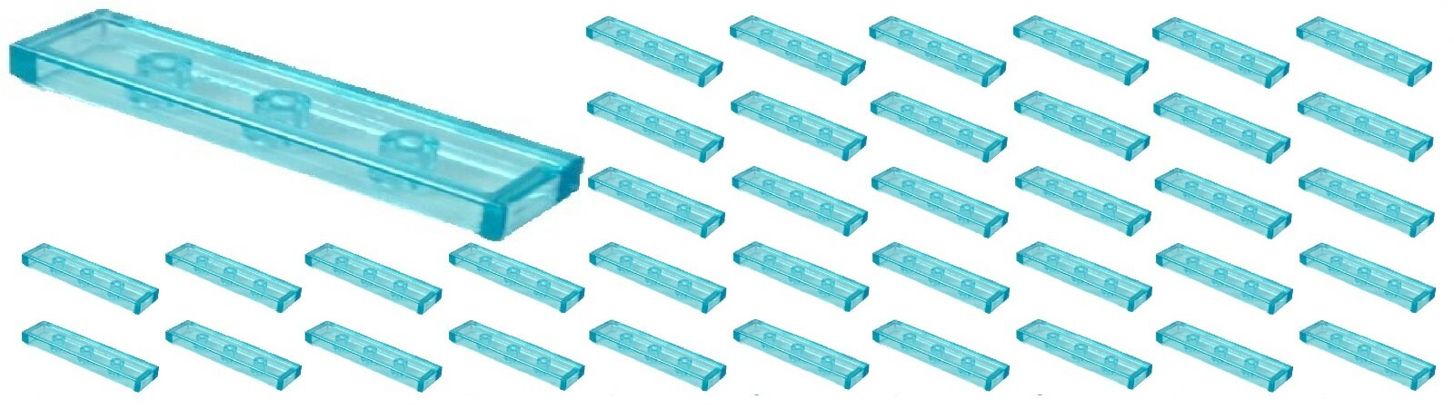 ☀️50x NEW LEGO 1x4 Trans-Light Blue Tiles Trans-blue trans blue ...
