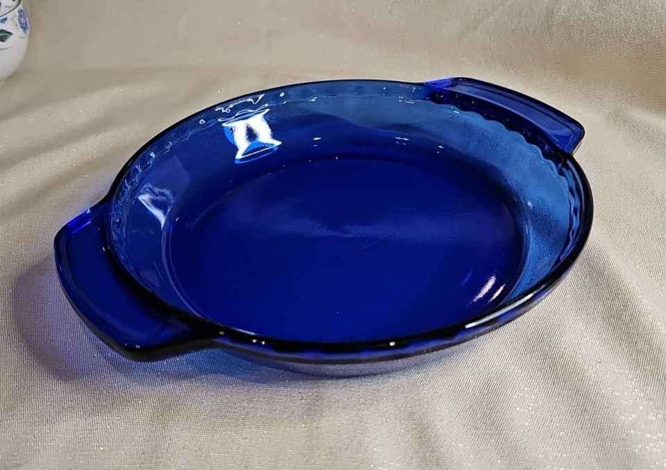 Vintage Anchor Hocking Cobalt Blue Glass Pie Plate 9" – Fluted Rim ...