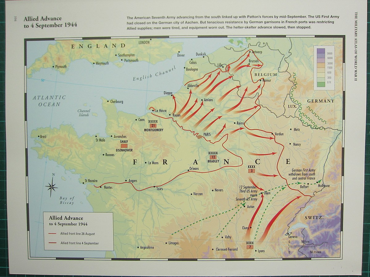 1944 Map Germany France