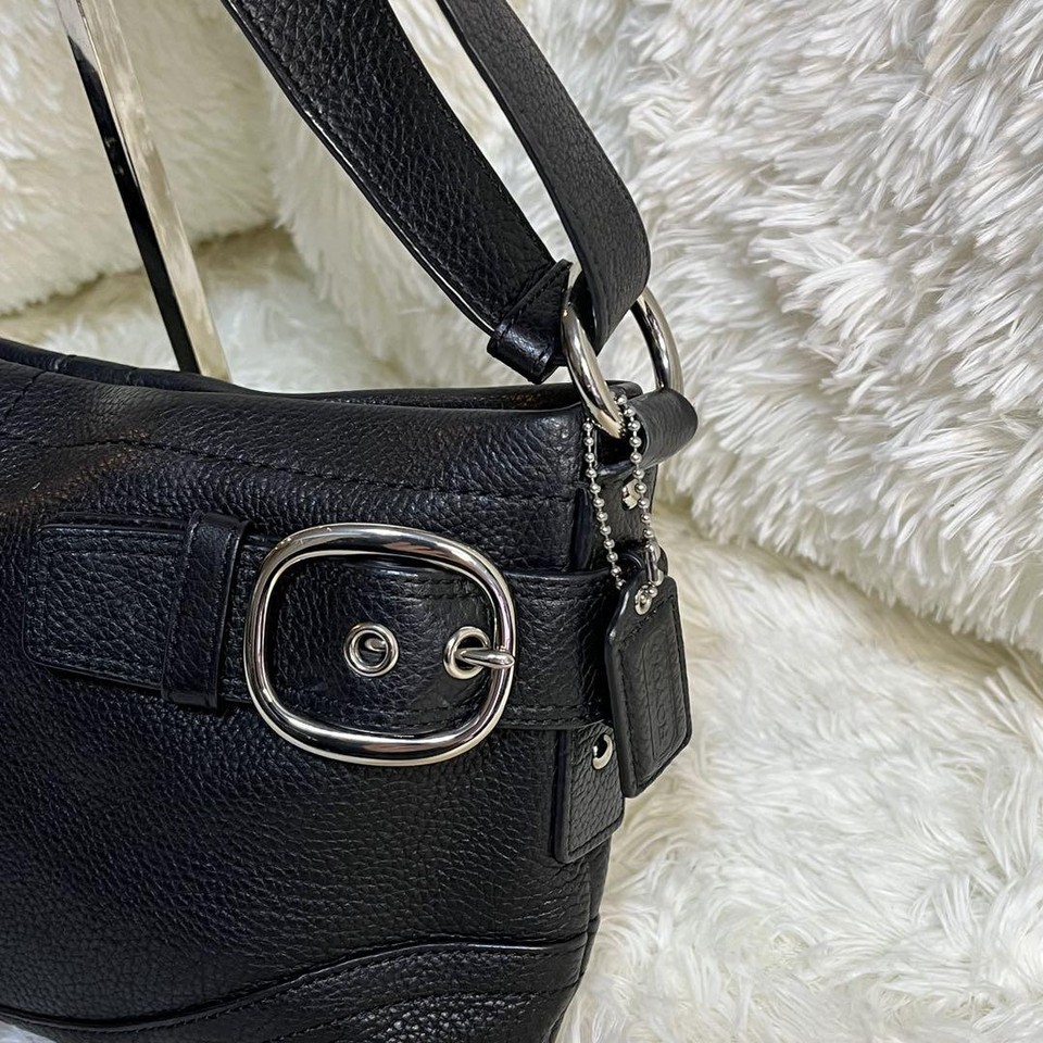 Coach Shoulder Bag Leather Black Authentic G12202032 | eBay