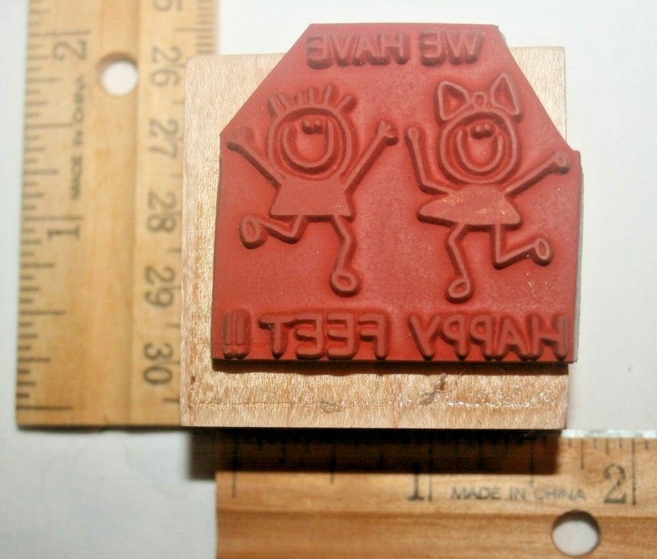 "WE HAVE HAPPY FEET" RUBBER STAMP-NEW | eBay