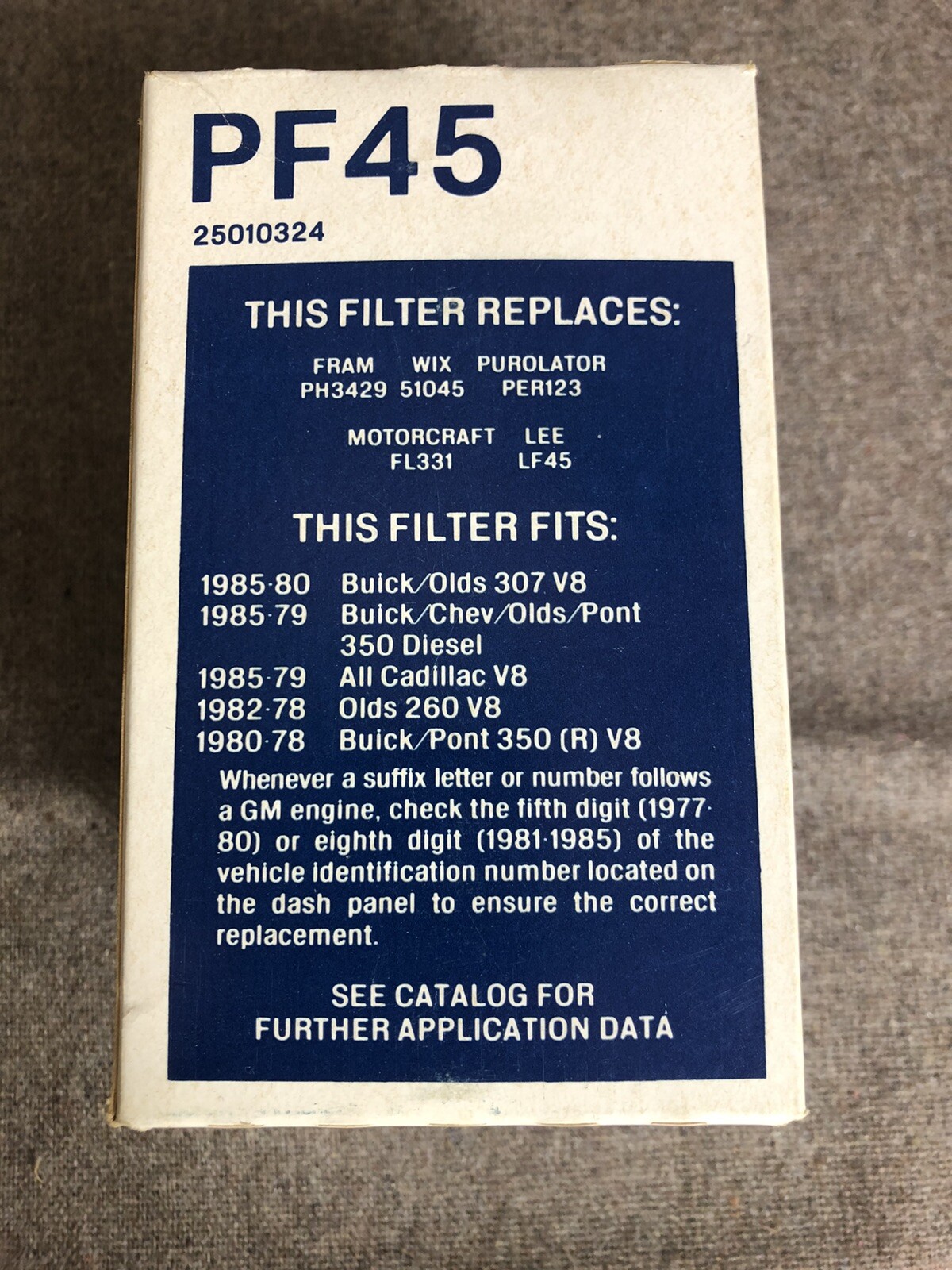 Ac Delco Pf 25 Oil Filter What Does It Fit