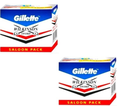 100 x Gillette Wilkinson sword razor blades double edge shaving safety ...