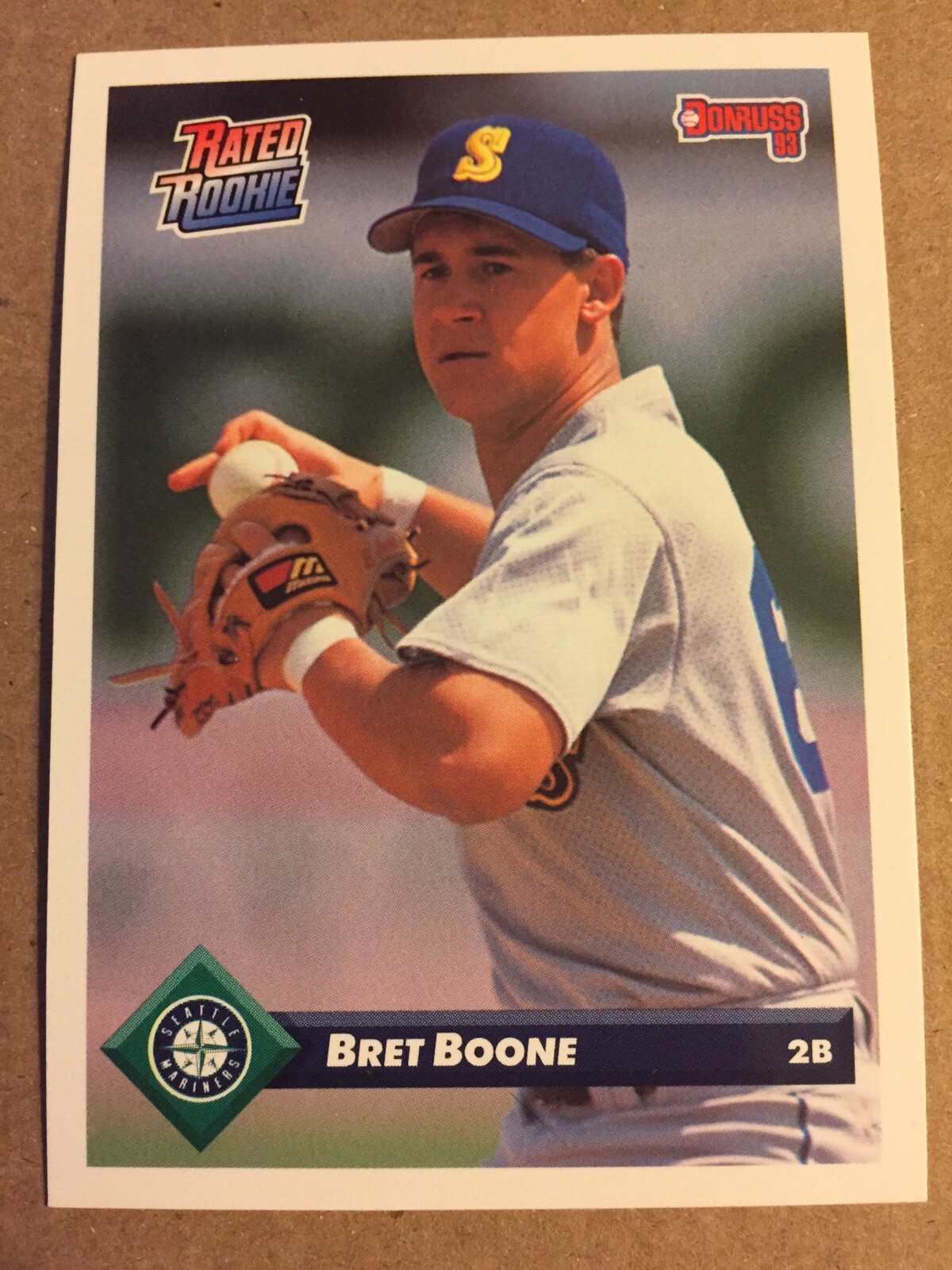 1992-93- Donruss- #188 Bret Boone- Seattle Mariners- MINT- RATED ROOKIE ...