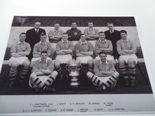 Arsenal FC 1950 FA Cup Final Winning team Joe Mercer Reg Lewis Tom ...