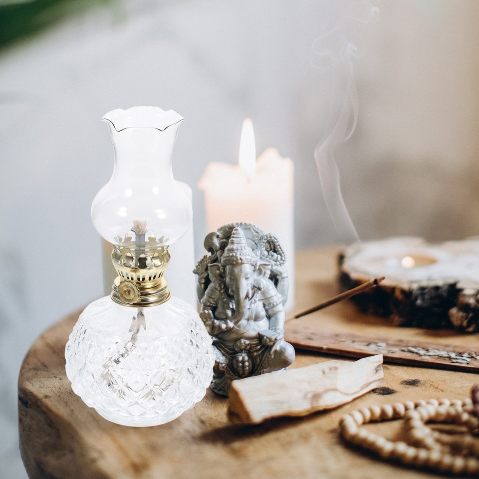 Vintage Butter Lamp Glass Kerosene Lamp Retro Oil Lamp Household Decor ...