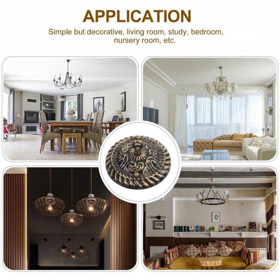 Flush Mount Canopy Retro Lamp Replacement for Ceiling Light Fitting ...