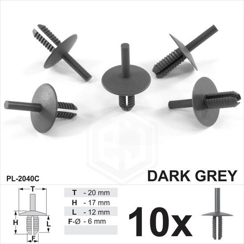 10x for BMW Bumper Dark Grey Plastic Trim Clips Rivets Shields Covers ...