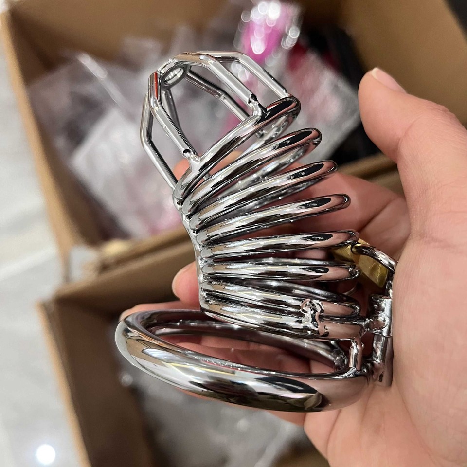 Metal Stainless Steel Chastity Cage Device for Male Lockable Restraint Rings Men | eBay