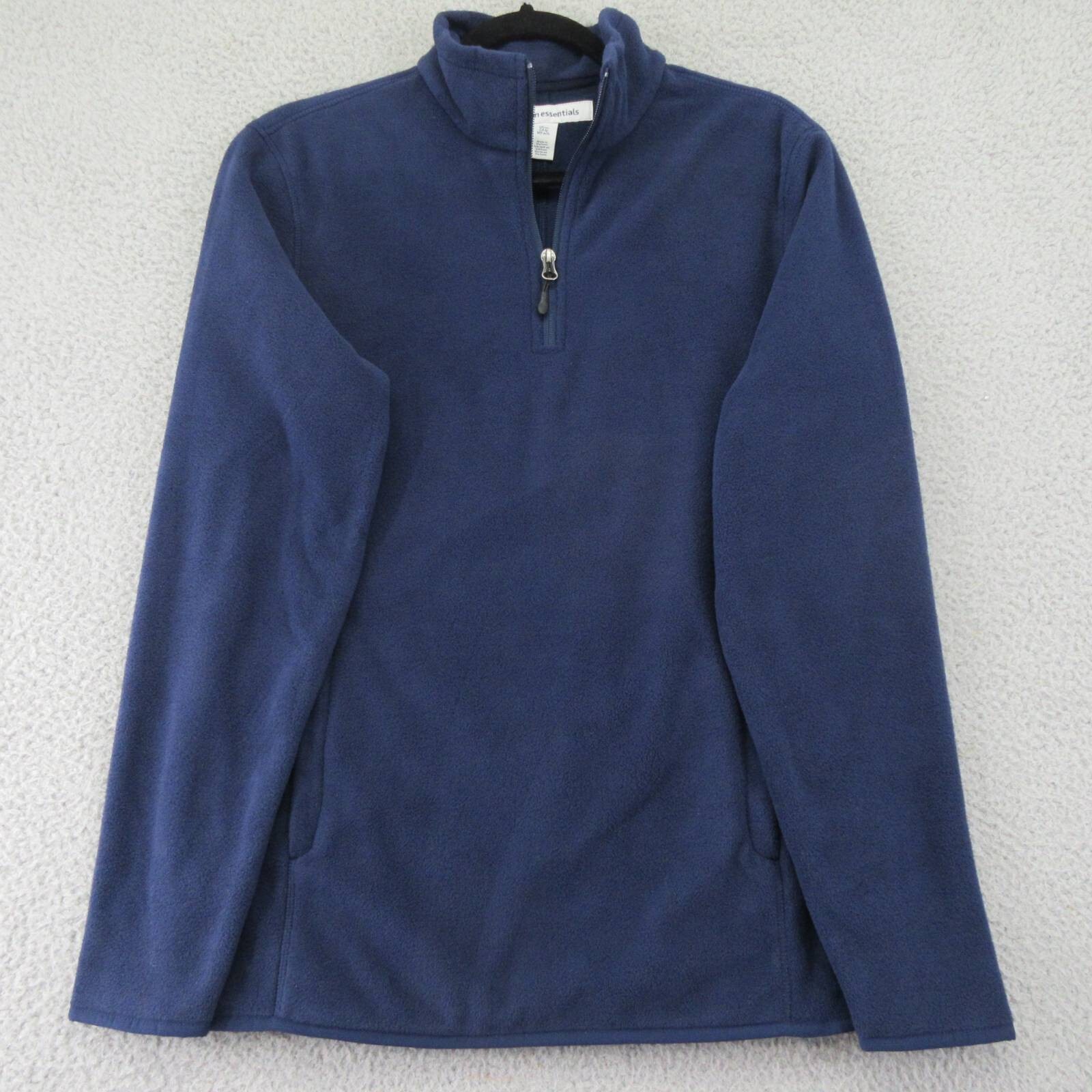 Amazon Essentials Womens Pullover Sweatshirt Blue Soft Fleece 1/4 Zip ...