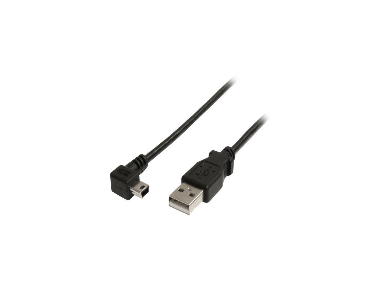 StarTech.com USB2HABM3RA 3 ft Mini USB Cable - A to Right Angle Mini B ...