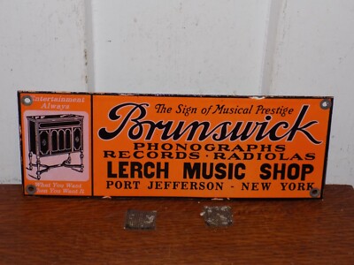Vintage Brunswick Phonographs Radios Porcelain Sign | eBay