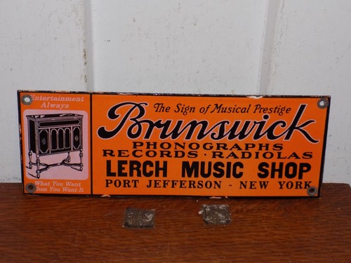 Vintage Brunswick Phonographs Radios Porcelain Sign | eBay