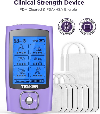 Rechargeable Compact Tens Unit Muscle Stimulator Pulse Massager TENKER ...