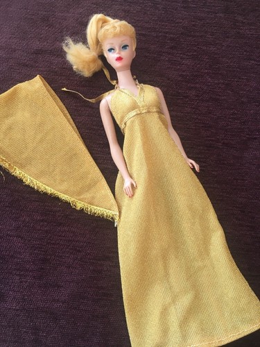 Vintage Barbie Premier Togs Gold Gown and shawl wrap amazing mint NO ...
