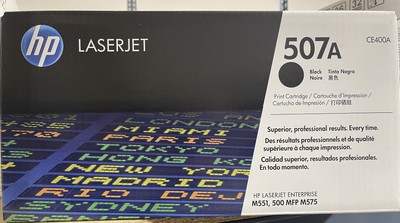 Genuine HP CE400A (507A) Black Toner Cartridge - NEW SEALED ...