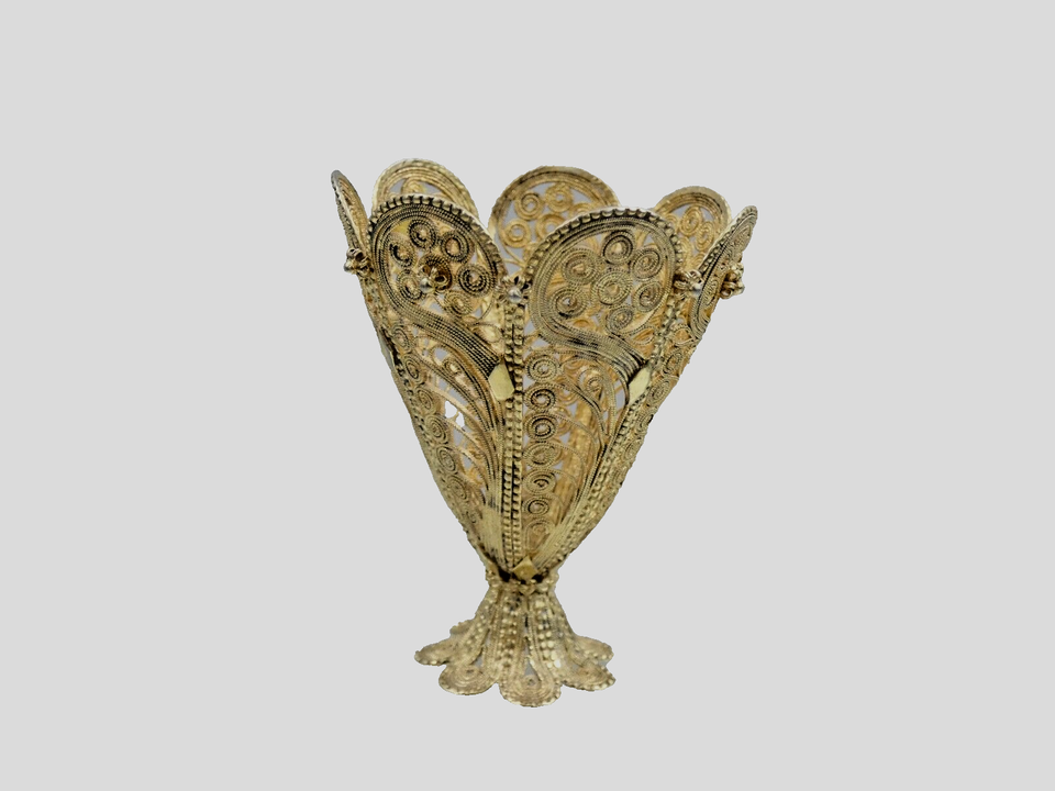 ANTIQUE TURKISH OTTOMAN FILIGREE SILVER -GILT ZARF COFFEE CUP HOLDER ...
