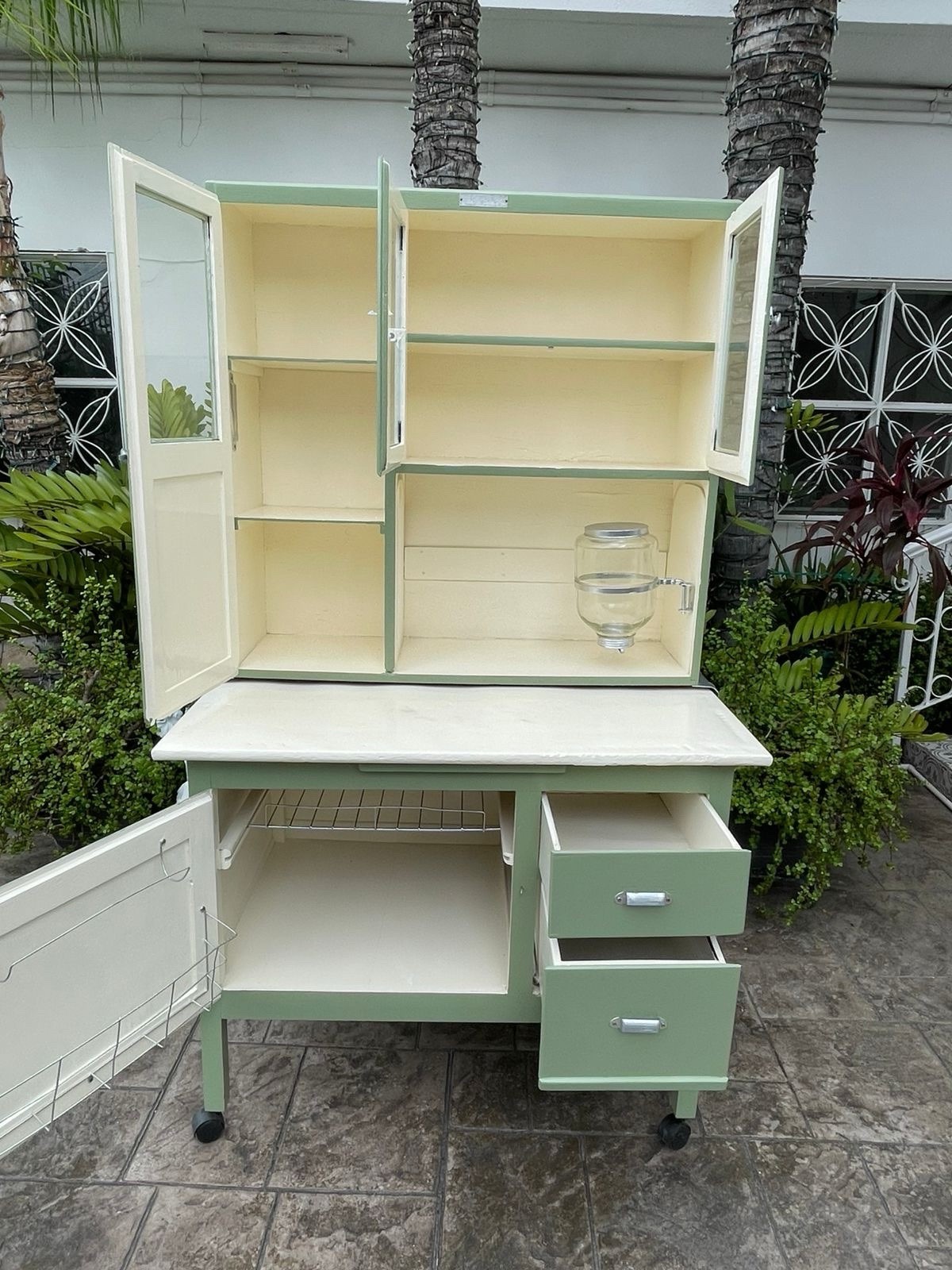 Antique Hoosier Cabinet – Enamel Top, Flour Bin, Storage – Local Pickup ...