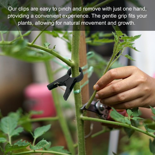 20 Pcs Garden Plant Clips Black Round Clips Adjusting Plant Loop Clips ...