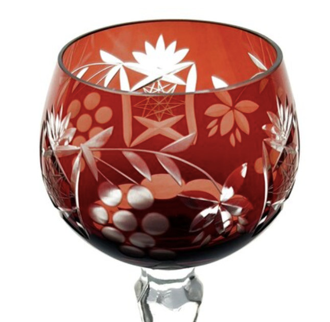 VTG Nachtmann Red Cut To Clear Traube Grape Pattern Hock Wine Glasses 8 ...