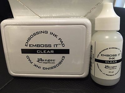 Ranger EMBOSS IT CLEAR Embossing Ink Standard Stamp Pad + 1 Re-Inker ...