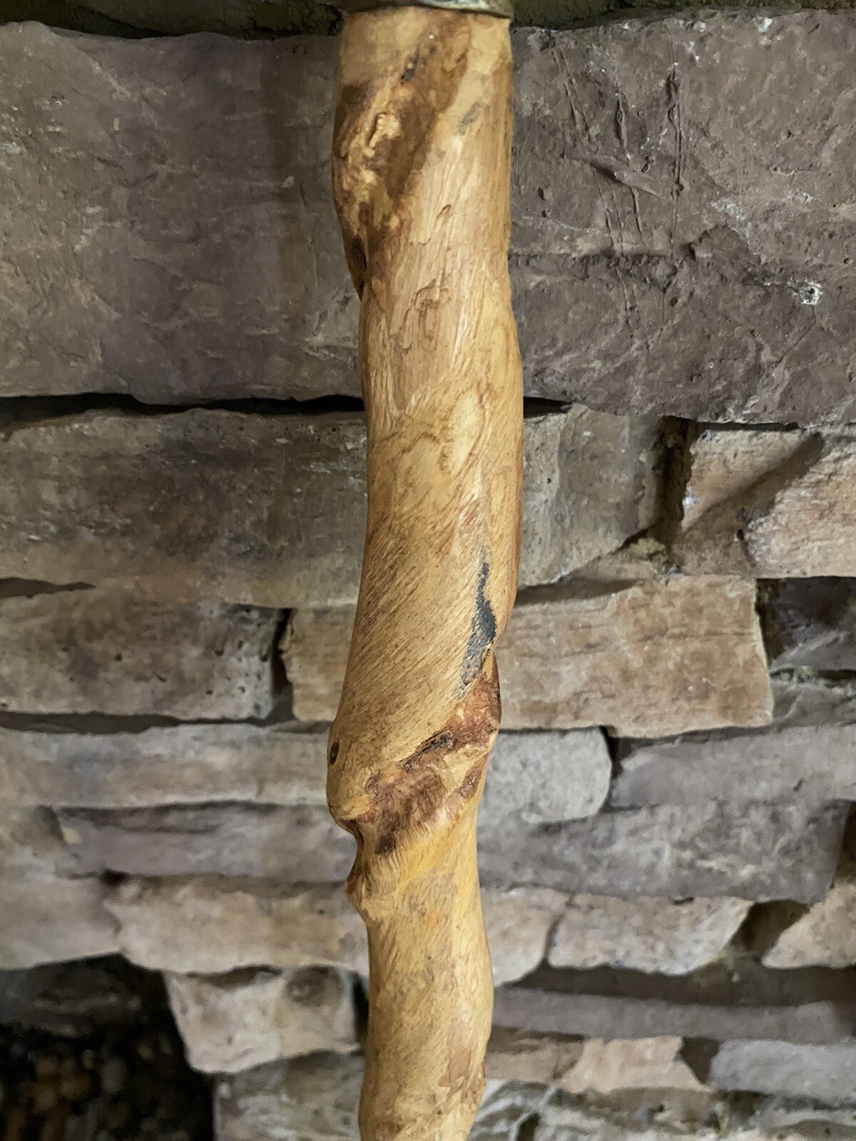 antique primitive walking stick - Gem