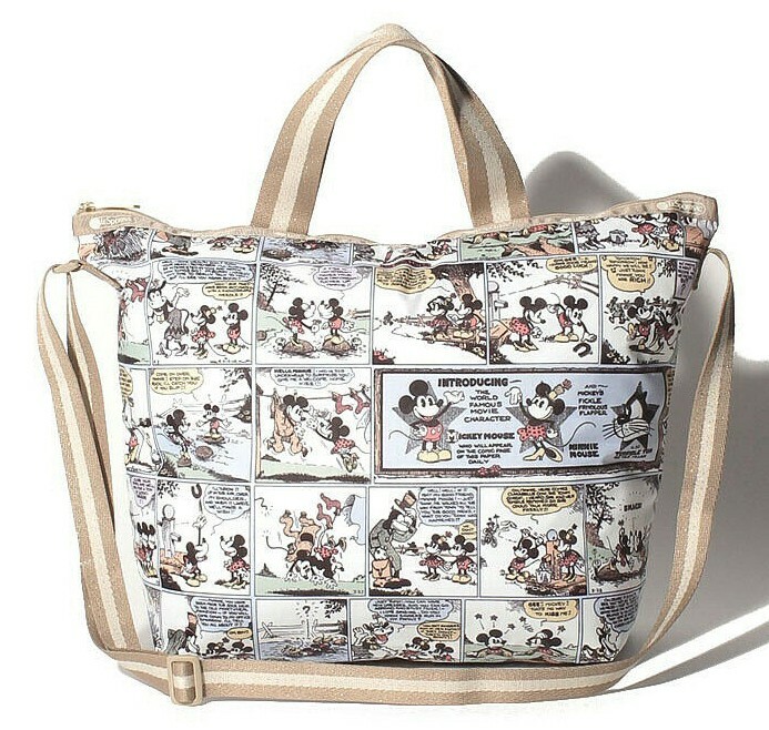 Lesportsac Disney Mickey Mouse U046 Deluxe Easy Carry Shoulder Tote Bag ...