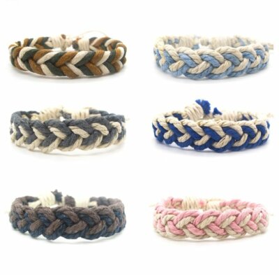 MENDEL Native American Indian Style Tribal Boho Braided Cuff Bracelet ...