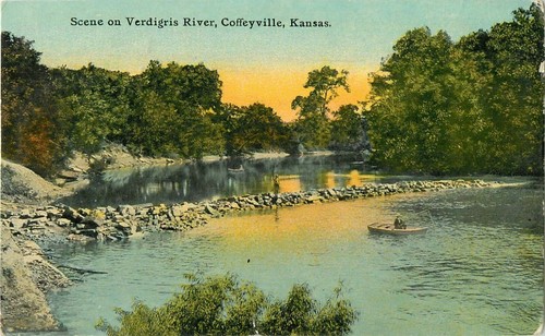 1911 Scene On Verdigris River, Coffeyville, Kansas Postcard | eBay
