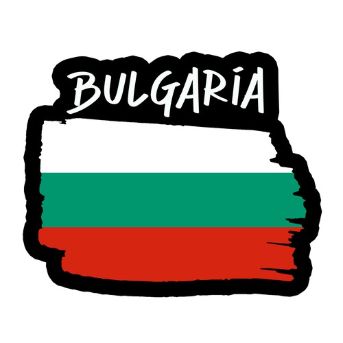 2 x Bulgaria Country FLAG TEXT Sticker Stickers window car ute 4x4 ...