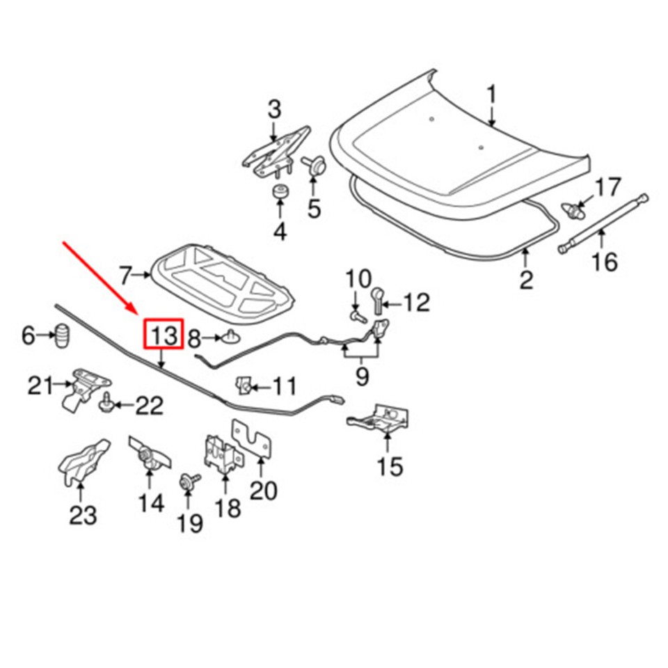 Hood Bonnet Release Cable For Land Rover Range Rover Sport 2010-2013 ...