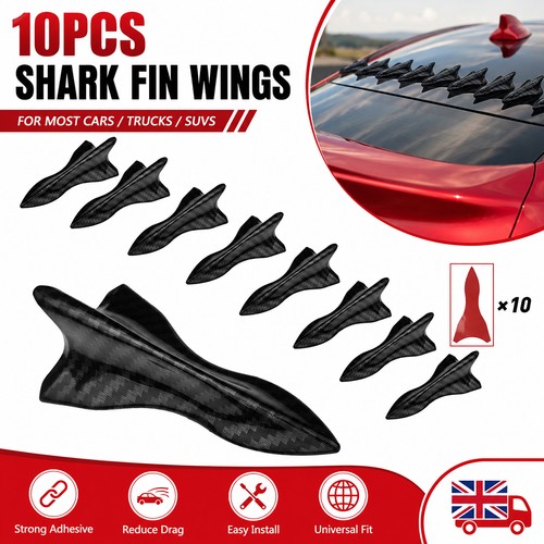 Universal 10x Carbon Fiber Shark Fin Roof Spoiler Diffuser Vortex ...