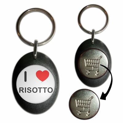 Risotto I Love Plastic Shopping Trolley £1/€1 Coin Key Ring (43mm x ...