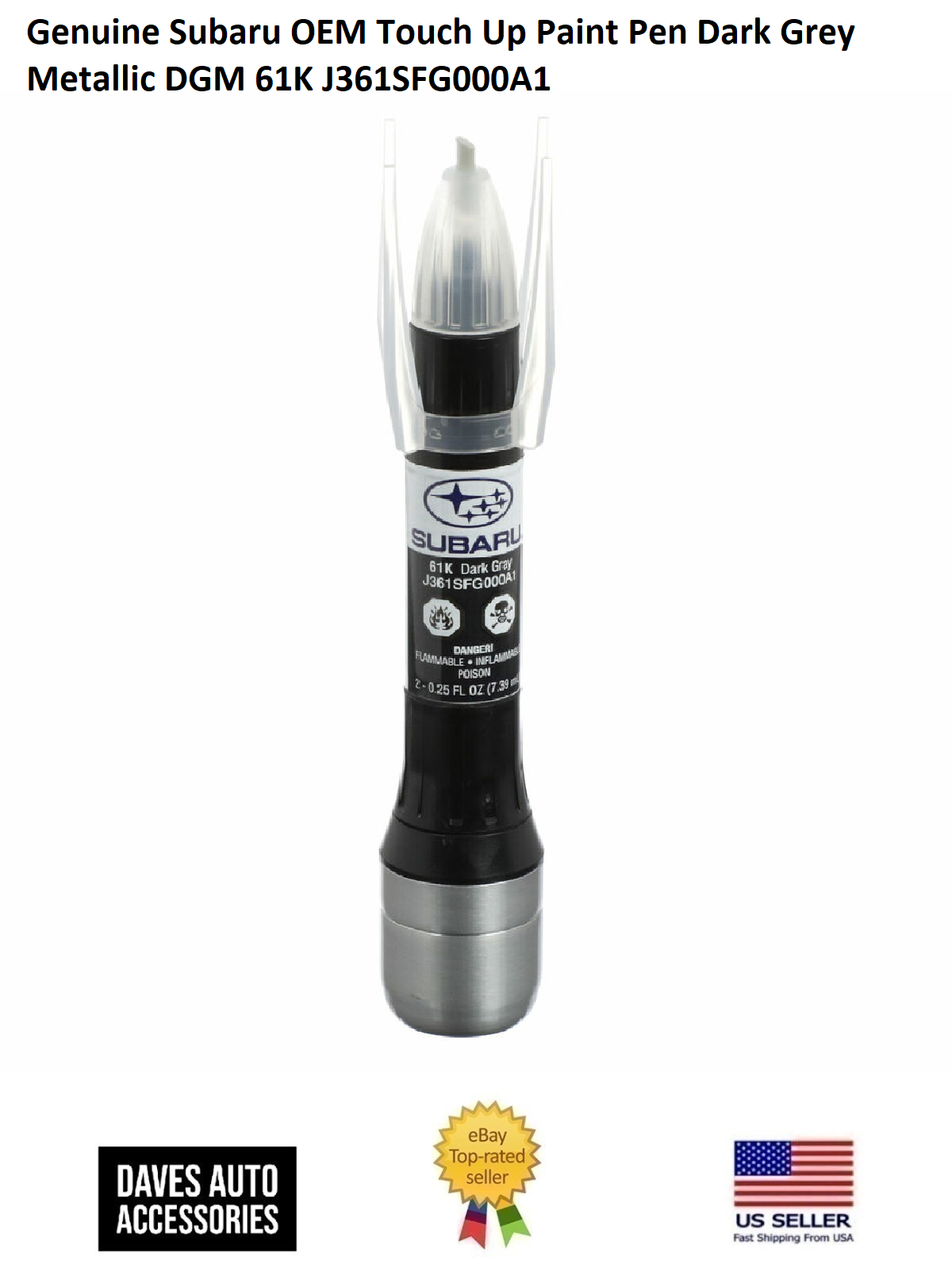 Genuine Subaru OEM Touch Up Paint Pen Dark Grey Metallic DGM 61K ...