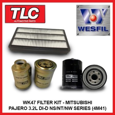 Air Oil Fuel Filter Kit Fits Mitsubishi Pajero 3.2L Di-D NS NT NW ...
