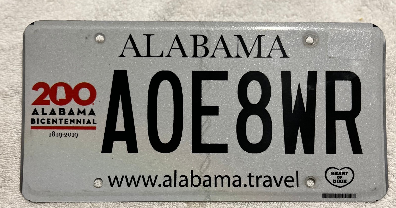 LICENSE PLATE ALABAMA 200 YEAR A0E8WR | eBay