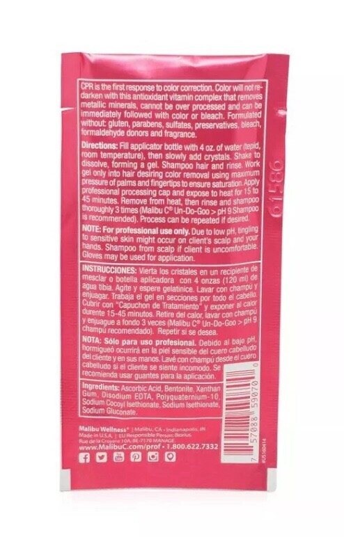 6 Malibu CPR Color Remover Pigment Reducer Hair Stain Repair 6 ...