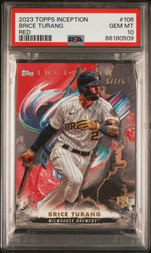 2023 Topps Inception Brice Turang Rookie Red /75 PSA 10 GEM MINT #106 ...
